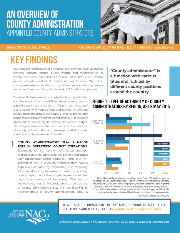 An Overview of County Administration: Appointed County Administrators ... An Overview of County Administration: Appointed County Administrators ...